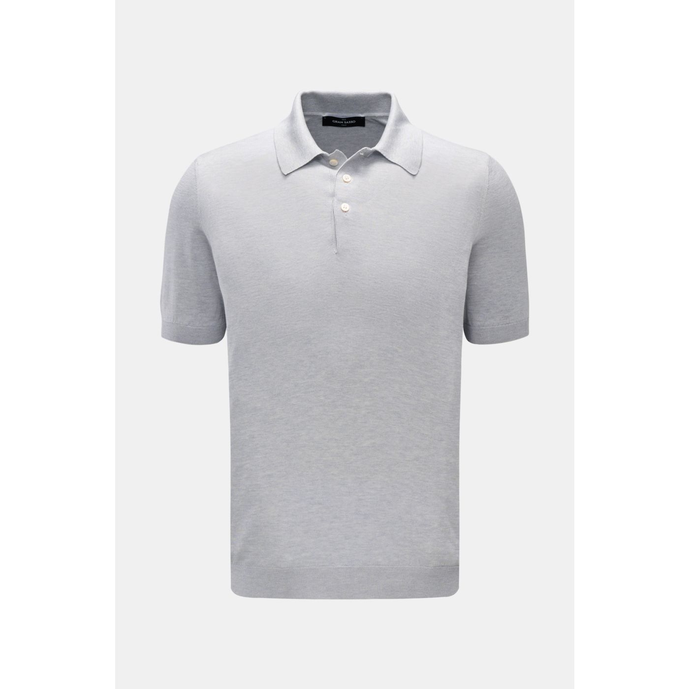 GRAN SASSO Seiden-Strickpolo hellgrau meliert | BRAUN Hamburg