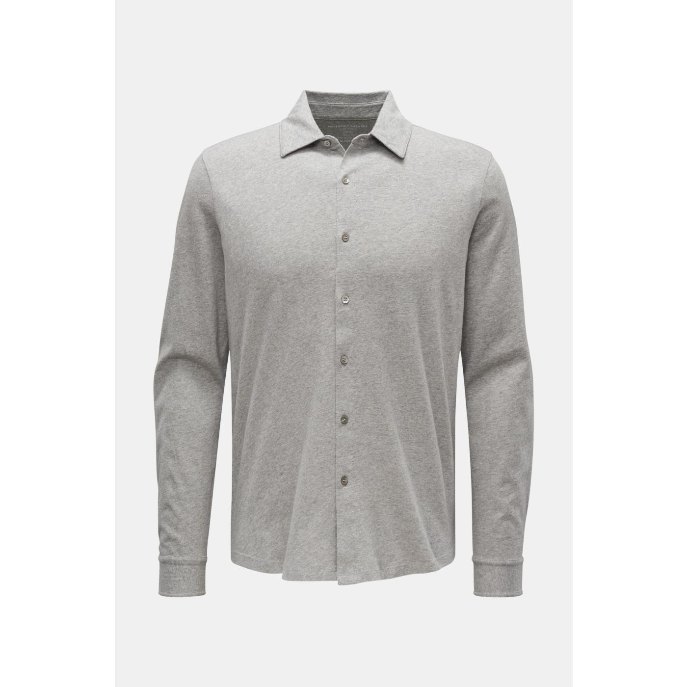 MAJESTIC FILATURES PARIS Jersey-Hemd Kent-Kragen grau | BRAUN Hamburg