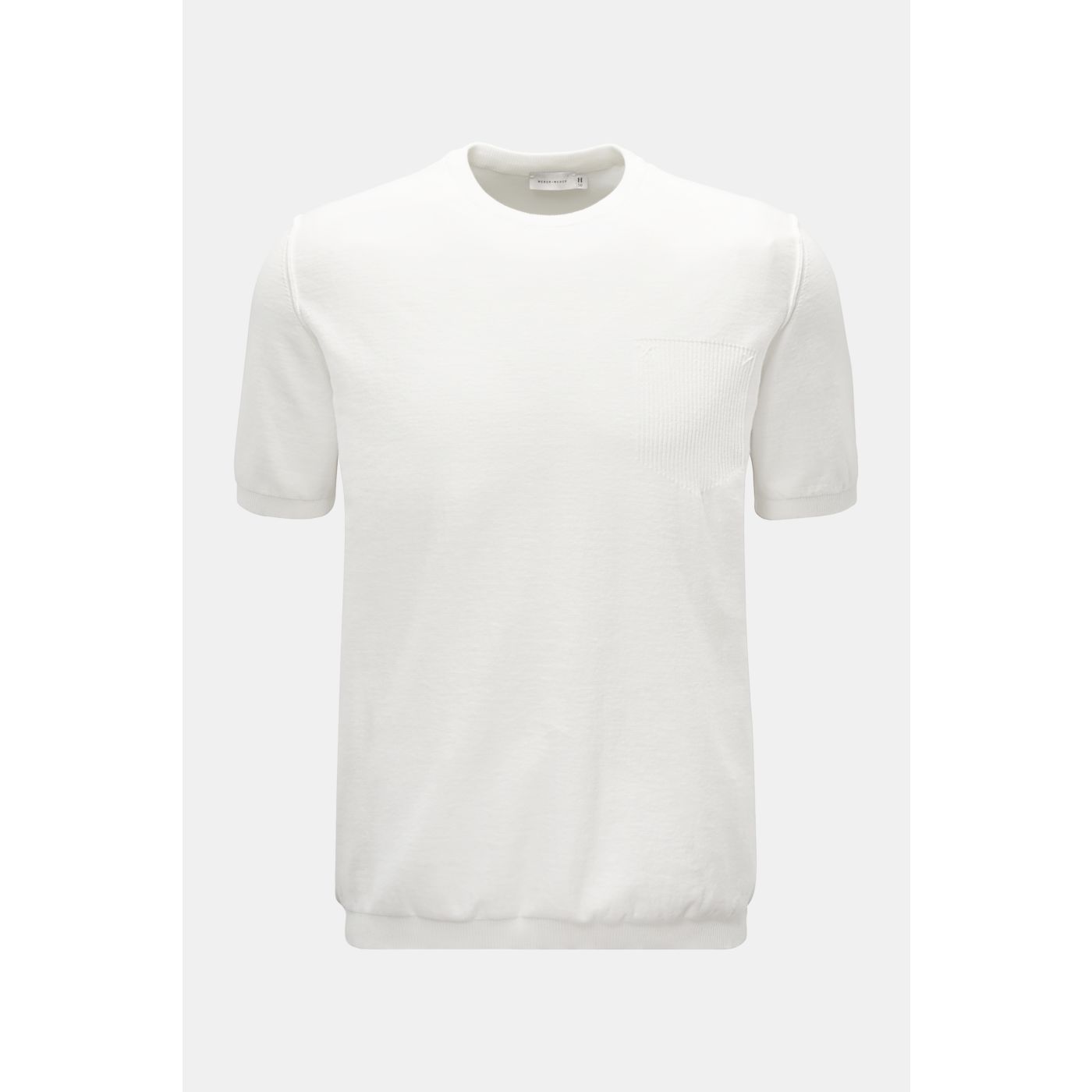 WEBER + WEBER Kurzarm-Rundhalspullover 'Cotton Knit T-Shirt' weiß ...