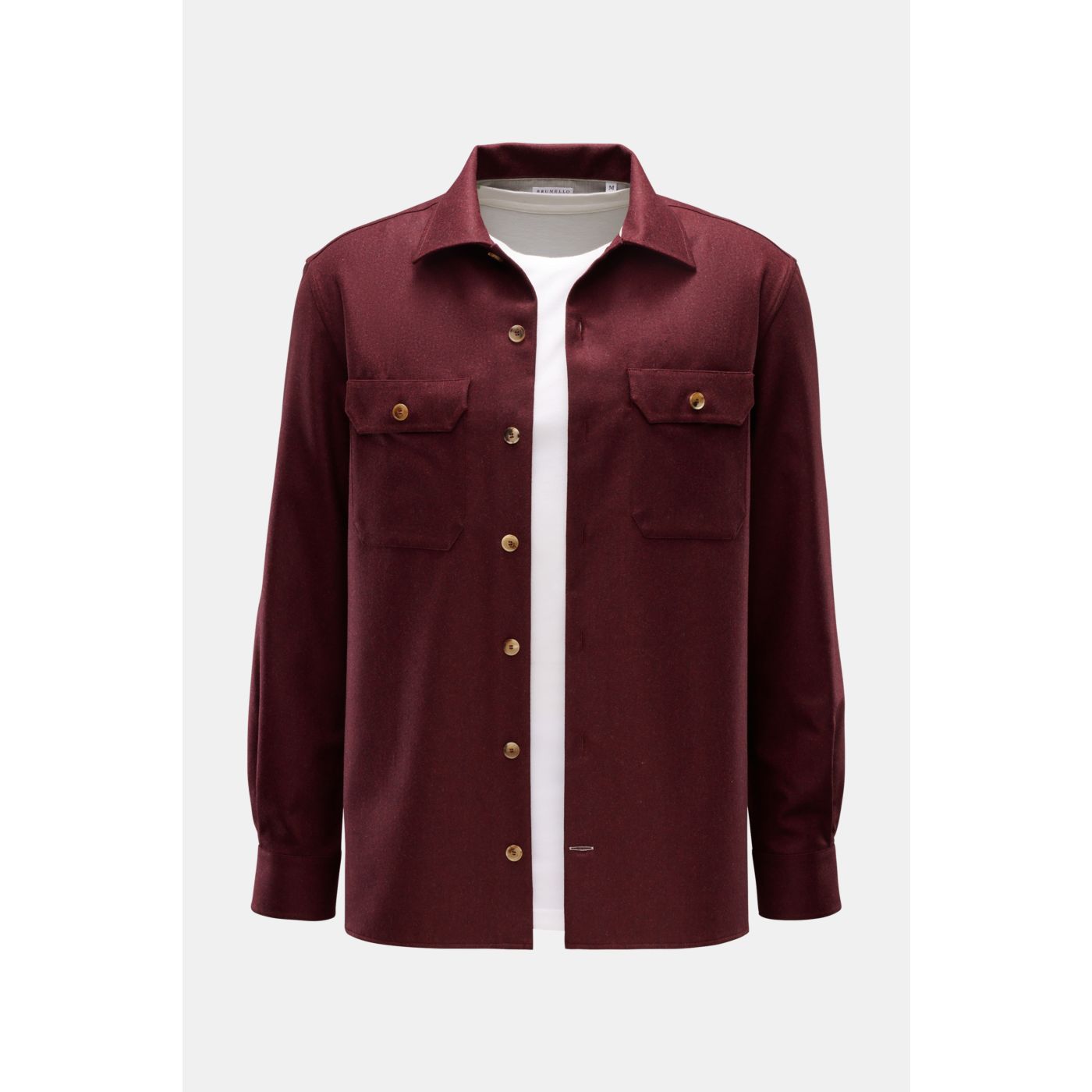BRUNELLO CUCINELLI overshirt burgundy mottled | BRAUN Hamburg