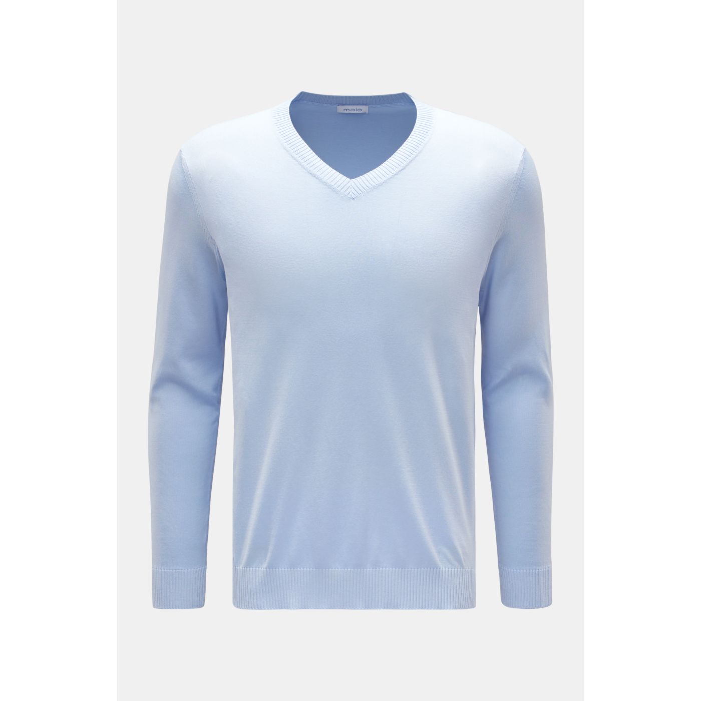 MALO Feinstrick V-Neck Pullover hellblau | BRAUN Hamburg