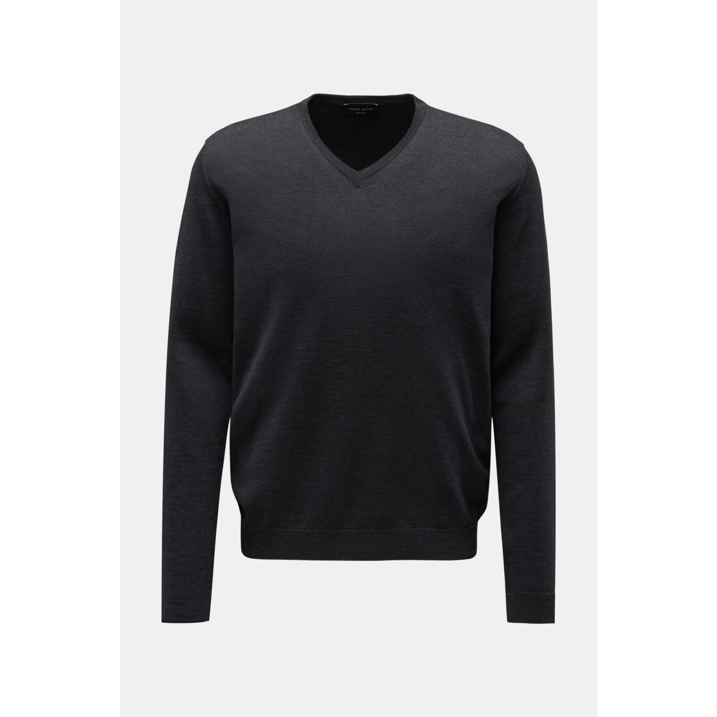 ROBERTO COLLINA Merino V-Neck Pullover anthrazit | BRAUN Hamburg