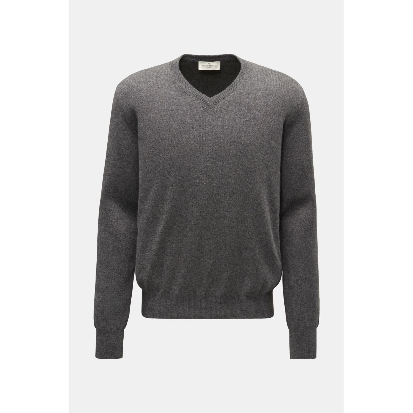 BRUNO MANETTI cashmere V-neck jumper grey | BRAUN Hamburg