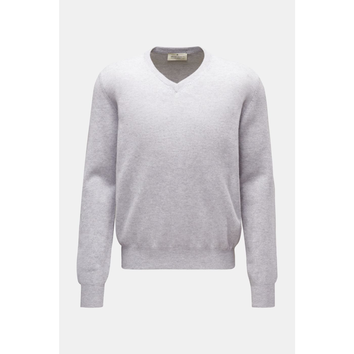 BRUNO MANETTI cashmere V-neck jumper light grey | BRAUN Hamburg