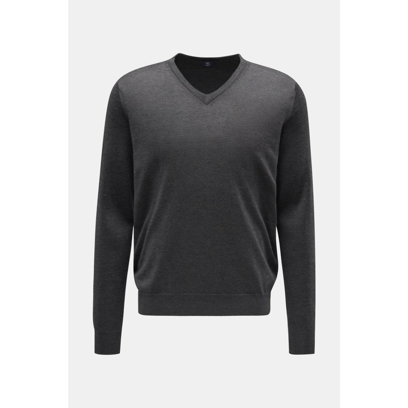 FEDELI fine knit V-neck jumper dark grey | BRAUN Hamburg