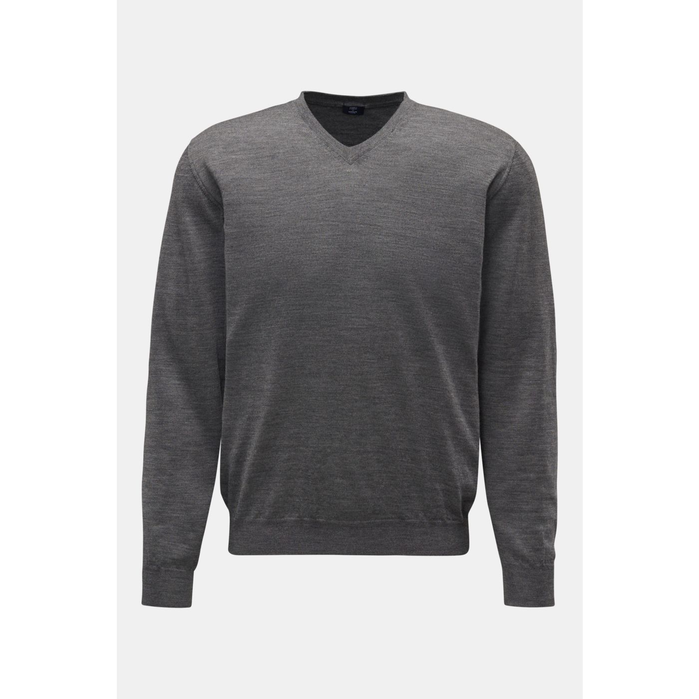 FEDELI Feinstrick V-Neck Pullover grau | BRAUN Hamburg