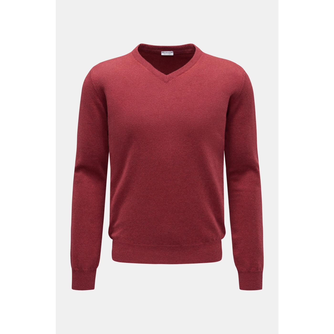 VON BRAUN Cashmere V-Neck Pullover rot | BRAUN Hamburg