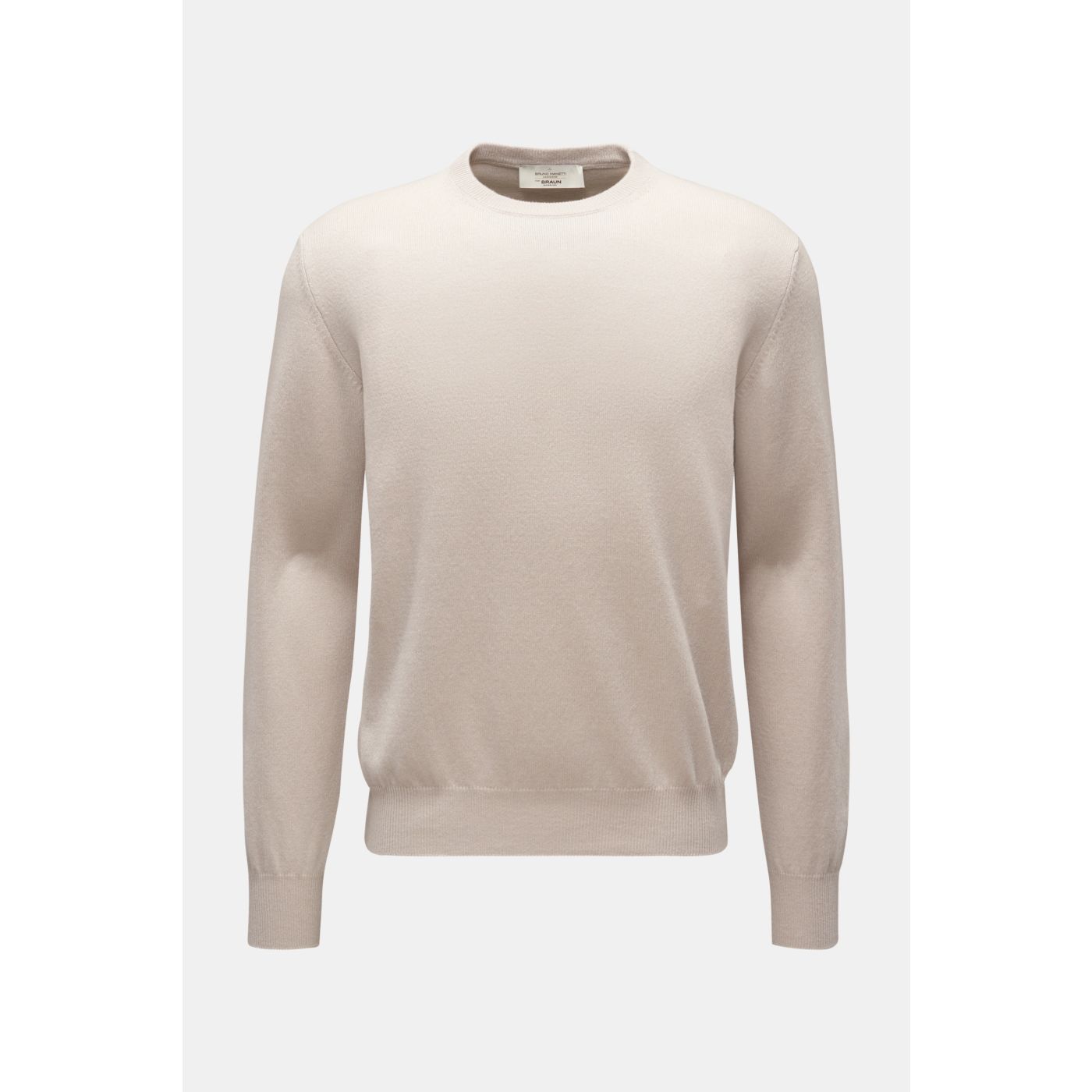 BRUNO MANETTI cashmere crew neck jumper beige | BRAUN Hamburg