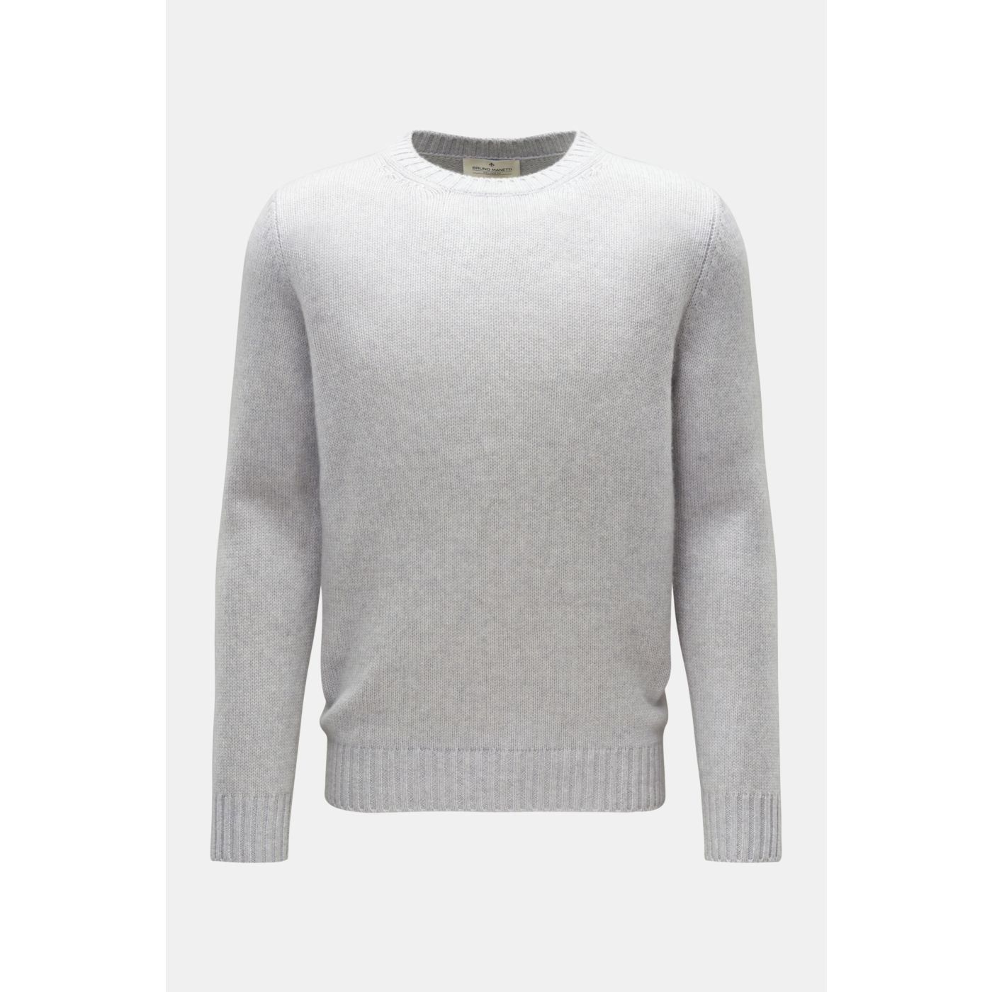 BRUNO MANETTI cashmere crew neck jumper light grey | BRAUN Hamburg