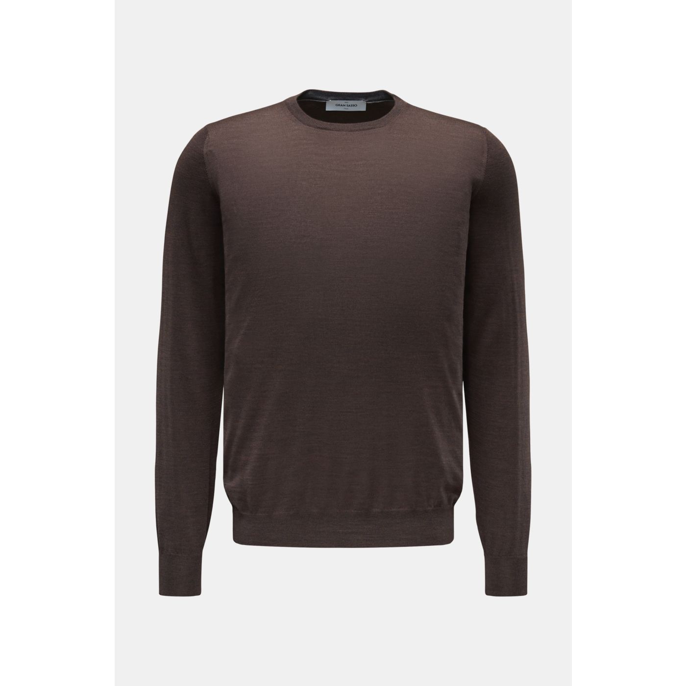 GRAN SASSO Feinstrick-Rundhalspullover dunkelbraun | BRAUN Hamburg