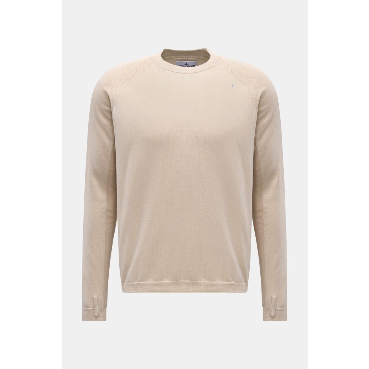 STONE ISLAND fine knit crew neck jumper 'Stellina' beige | BRAUN Hamburg
