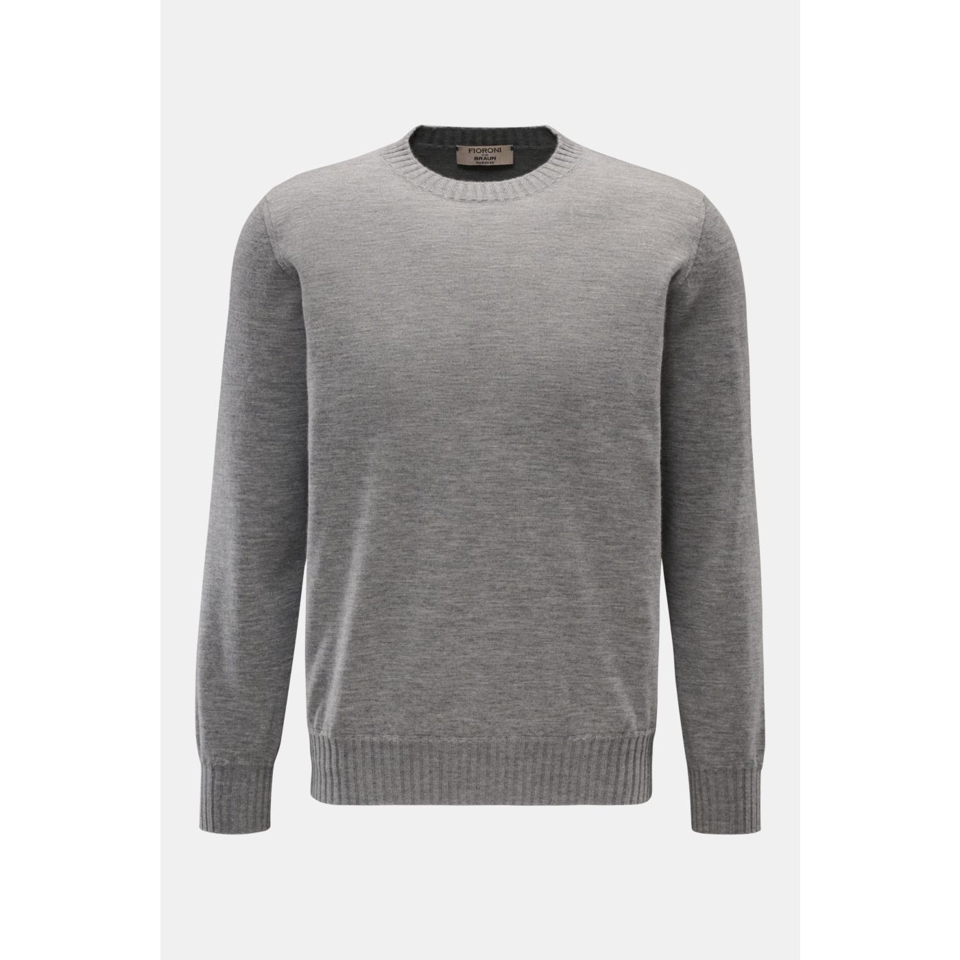 FIORONI cashmere crew neck jumper grey mottled | BRAUN Hamburg