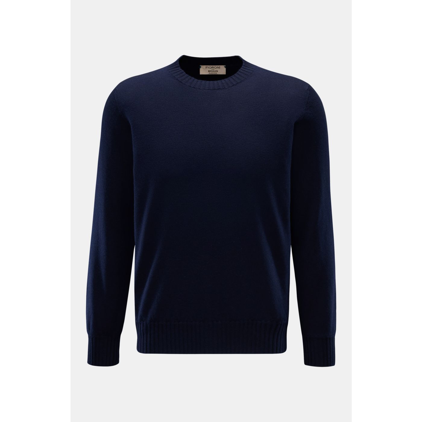 FIORONI cashmere crew neck jumper navy | BRAUN Hamburg