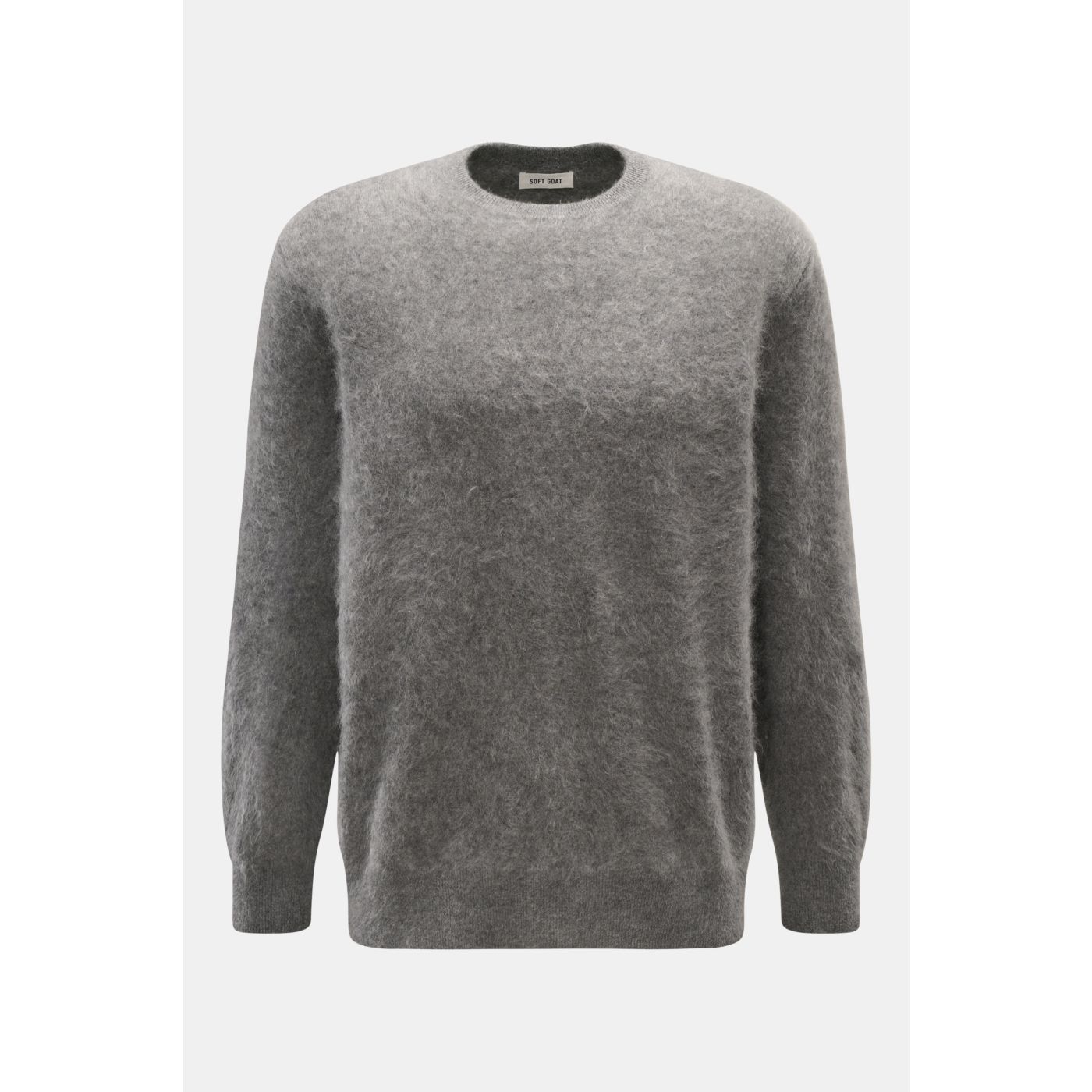 SOFT GOAT cashmere crew neck jumper grey mottled | BRAUN Hamburg