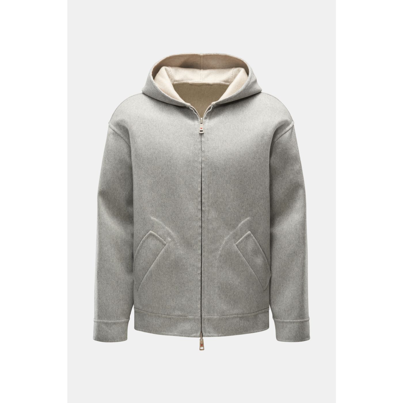 KIRED cashmere reversible jacket 'Mao' light grey/beige | BRAUN Hamburg