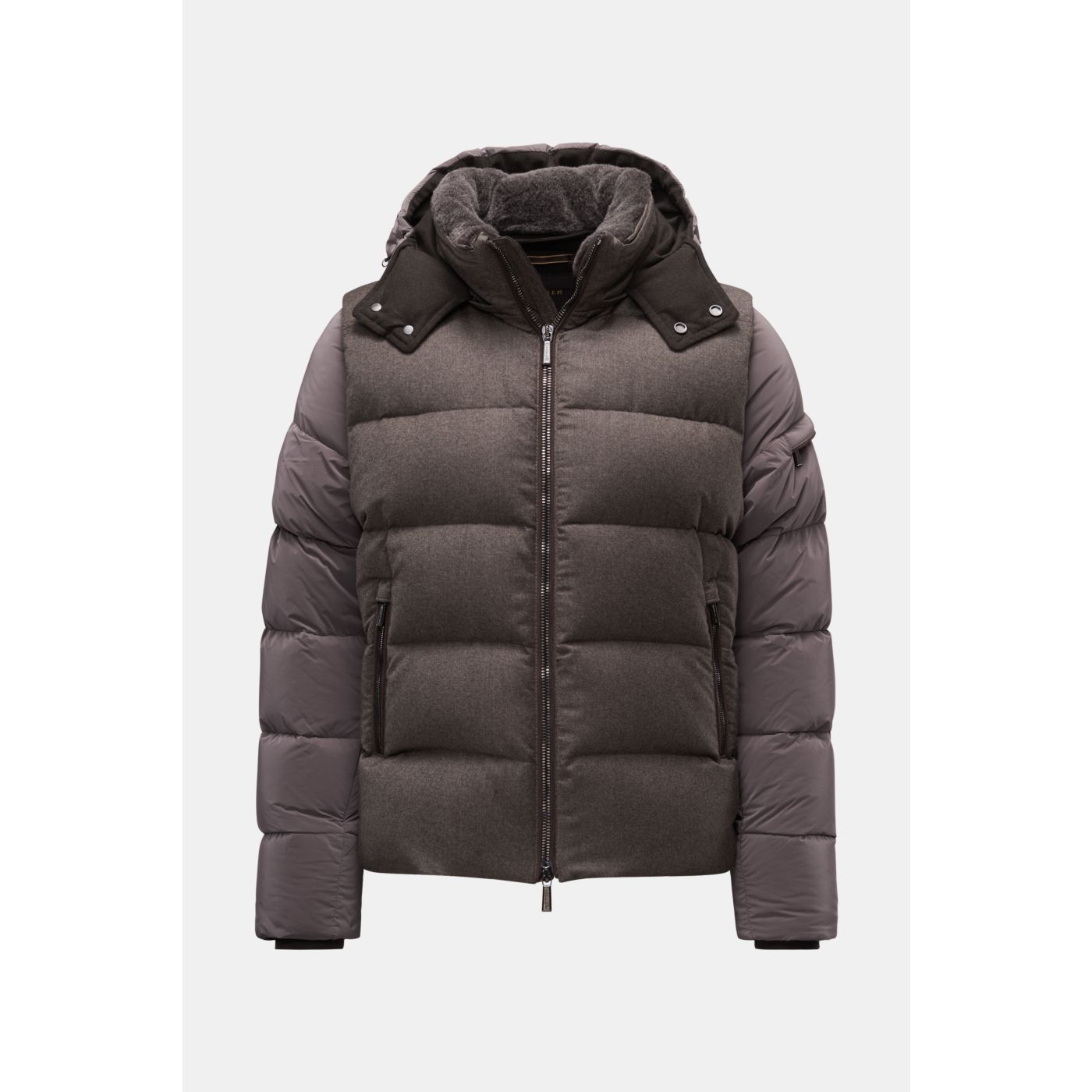 MOORER down jacket 'Casciano-Fur-OSL' grey-brown | BRAUN Hamburg