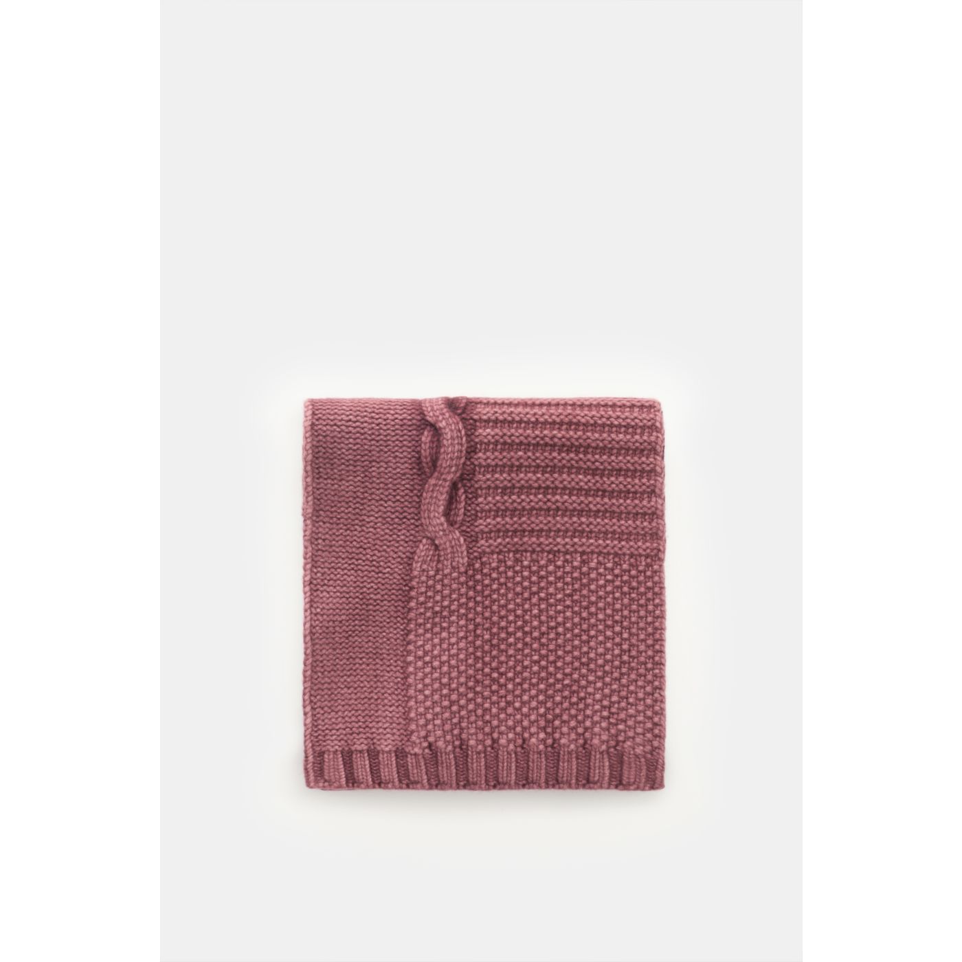 WEBER+WEBER Merino Schal 'Vintage Merino Patch' bordeaux/altrosa ...